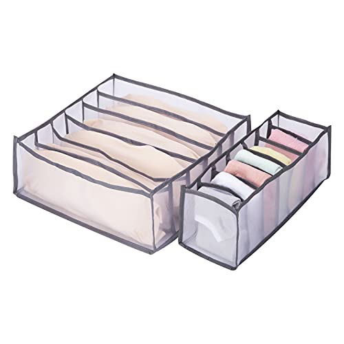 Underwear Storage Compartment - Libara, Foldable Underwear Drawer Organizer Set, Closet Storage Grid Divider Boxes