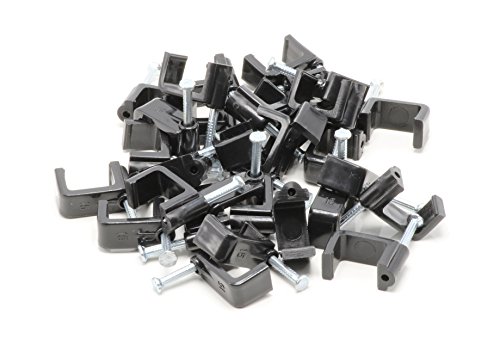 THE CIMPLE CO - Dual, Twin, or Siamese Coaxial Cable Clips, Cat6, Electrical Wire Cable Clip, 1/2 in Nail Clip and Fastener, Black (100 Pieces per Bag)