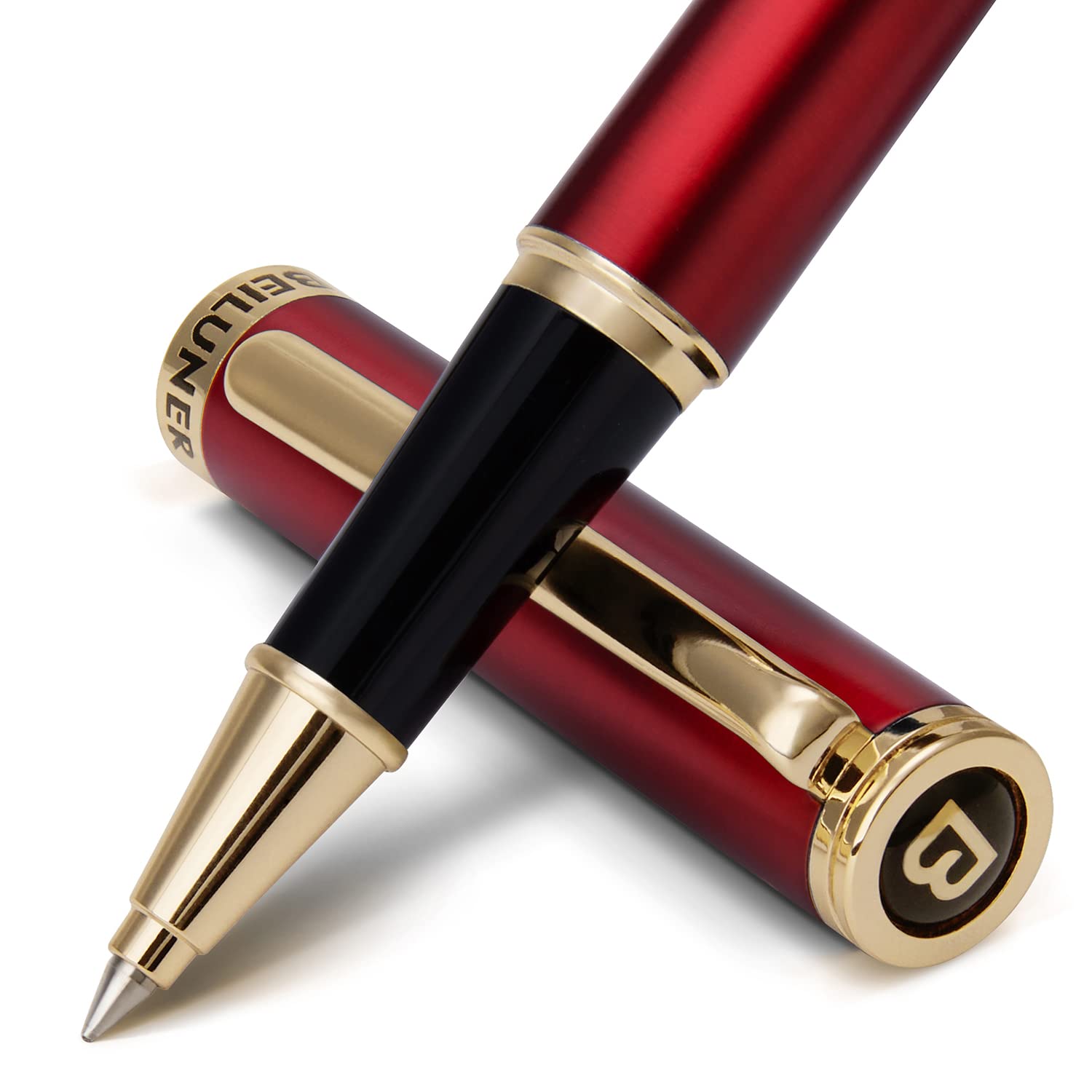 BEILUNER Luxury Rollerball Pen,24K Gold Trim,Noble and Elegant Designs,Schneider Ink Refill, Best Roller Ball Pen Gift Set for Men & Women, Professional, Executive Office, Nice Pens