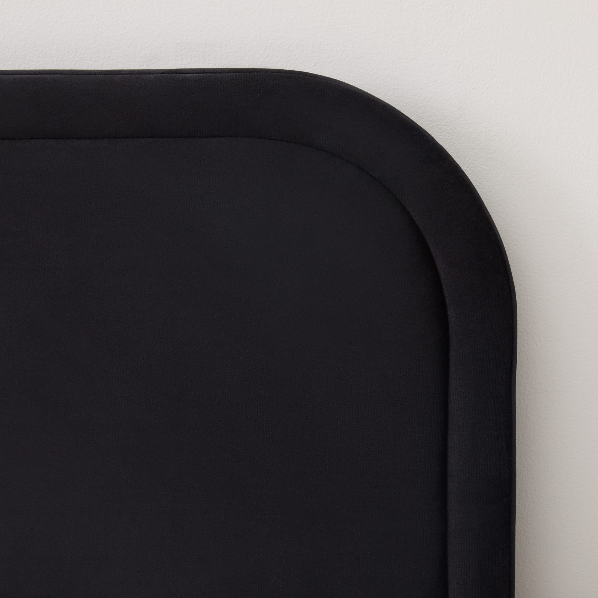 Edenbrook Miller Low Profile, Performance Velvet Headboard for Twin Size Bed-Black Upholstered Twin Headboard