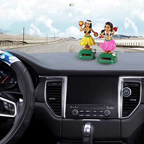 Car Dashboard Decoration Solar Dancing Toy Doll Hawaiian Hula Girl Dashboard Bobble Plastic Bobble Head Figures Ornaments Car Interior Decoration Bobble Head Toy Gift