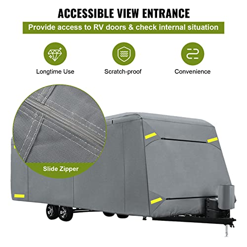 VEVOR RV Cover 22'-24' RV & Trailer Cover Extra-Thick 4 Layers Travel Trailer RV Cover Durable Camper Cover, Waterproof Breathable Anti-UV Ripstop for RV Motorhome with Adhesive Patch & Storage Bag