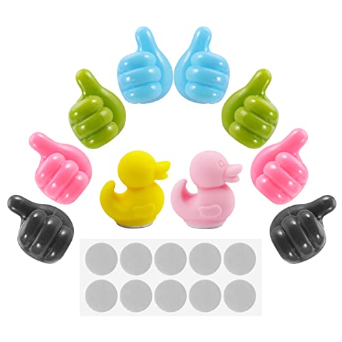 CfoPiryx 11pcs Cable Clips Cable Holder, Thumbs Duck Wire Organizer, Self-Adhesive Hooks Set for Desk, Power Cables, Charging Cables, Audio Cables, for Office, Desk Organiser(Size:11pcs)