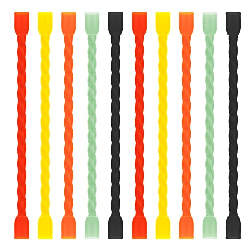 Gesipor 10 PCS 4-Inch Silicone Cable Ties - Reusable Twist Ties Bendable Rubber Cable Ties for Bundling and Holding, All Purpose Cord Tie for Indoor and Outdoor (5 Colors)