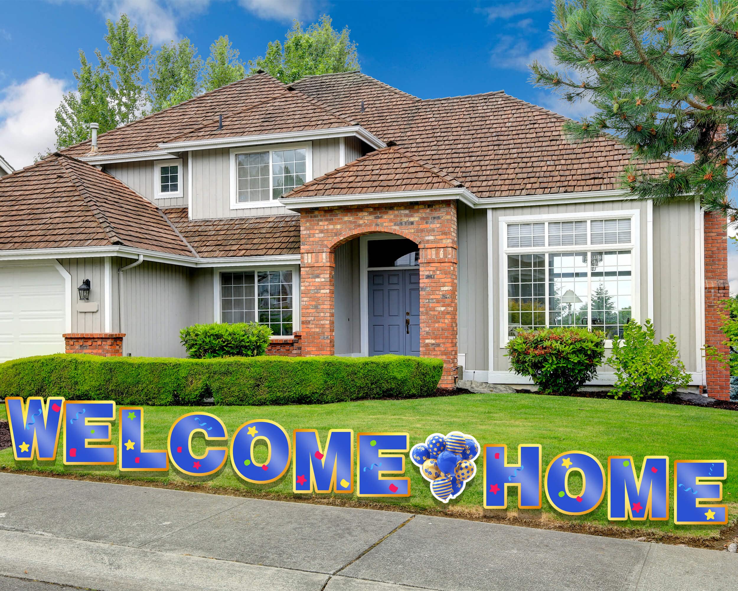 Welcome Home Lawn Sign Yard Sign with Stakes, Outdoor Welcome Home Decorations Suitable for Family Party Supplies