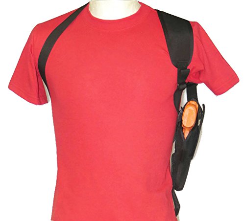 Federal Holsterworks Vertical Carry Shoulder Holster for Glock 43 @ Glock 43X Pistols Without Laser or External Optics, Black, Adjustable Small thru X Large