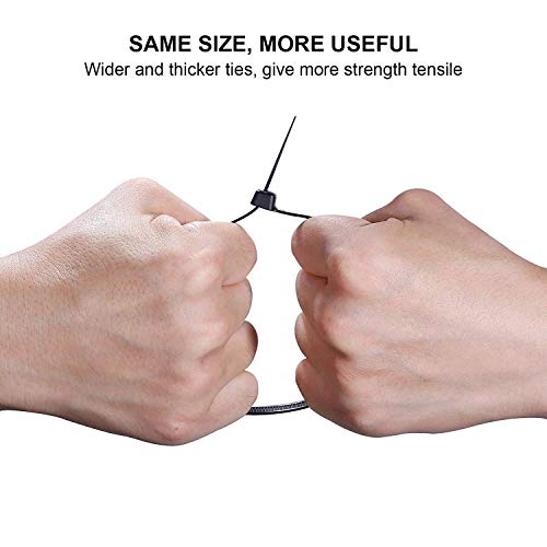 50 Pcs Black Cable Tie Base Saddle Type Mount Wire Holder, Cable Zip Ties with Self-Locking 6 Inch & 0.145 Inch,#8 x 0.6 Inch Deep Thread Pan Head Screws Black