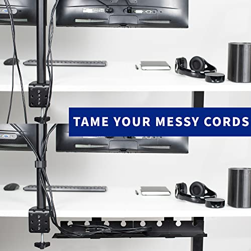 VIVO Steel 13 inch Under Desk Modular Power Strip Tray, Workspace Cable Management Organizer, Hidden Cord Routing, Open Design for Ventilation, Black, DESK-PS02T
