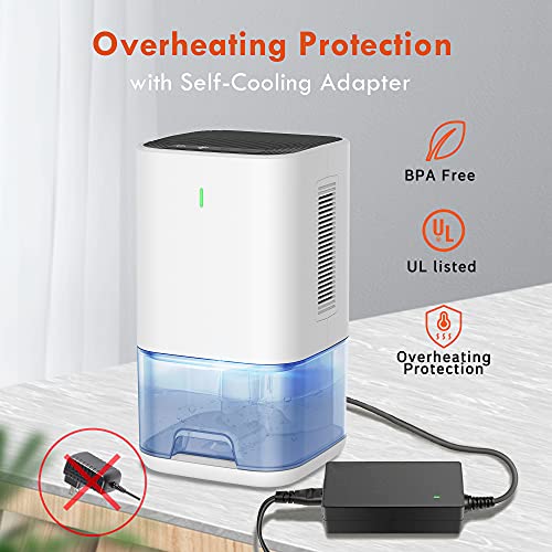 LEEL Dehumidifier, Upgraded 1200ml (42oz) Portable Ultra Quiet Dehumidifier, 6H/12H Timer Off Small Dehumidifier for 2300 Cubic Feet (270 sq ft) Home Basement Bedroom Bathroom Closet RV Camper