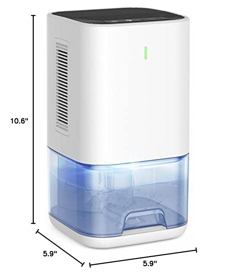 LEEL Dehumidifier, Upgraded 1200ml (42oz) Portable Ultra Quiet Dehumidifier, 6H/12H Timer Off Small Dehumidifier for 2300 Cubic Feet (270 sq ft) Home Basement Bedroom Bathroom Closet RV Camper