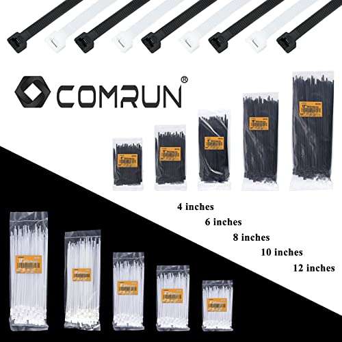 Comrun 4 Inch White Cable Tie Zip Ties Nylon Zip Ties Plastic Ties 100Pcs