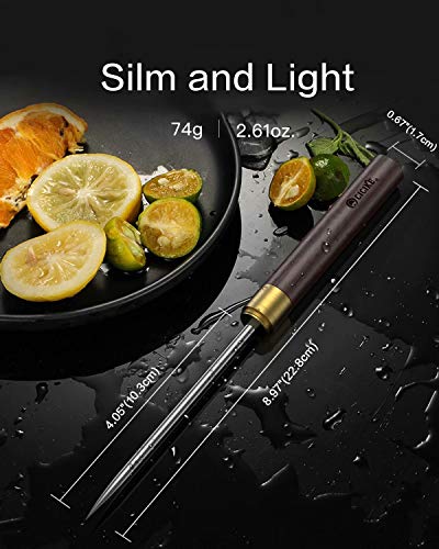 Stainless Steel Ice Pick with Safety Cover, Pick Tool for Breaking Ice, Non-slip Wooden Handle for Easy to Grip, 9 Inches Length