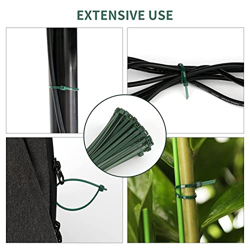 KINGLAKE GARDEN Green Zip Ties 6 Inch 3MM 100 Pack Green Self-Locking Green Nylon Ties,Premium Plastic Wire Ties for Indoor and Outdoor