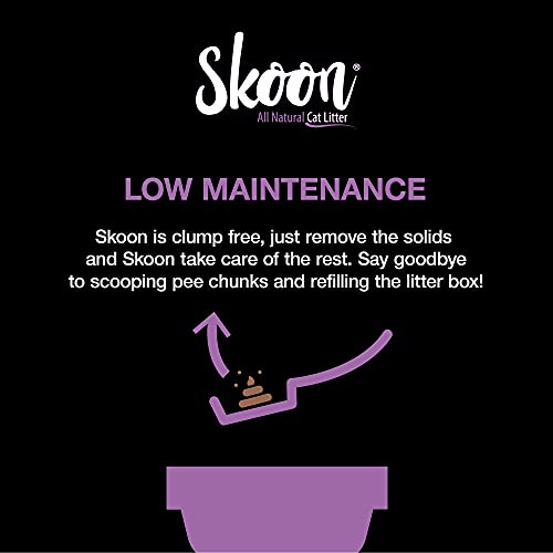 (1 Bag) Skoon All-Natural Cat Litter -Lavender Scent- light-weight, non-clumping, low maintenance & eco-friendly. Absorbs & seals liquids for best odor control