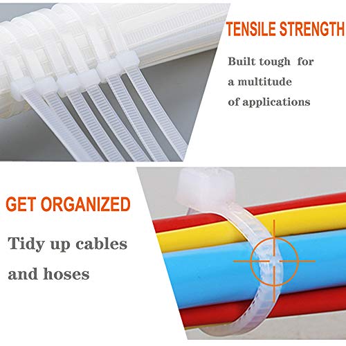 100 8 inch pieces Cable Zip Nylon Heavy Duty Self Locking Wire Ties,