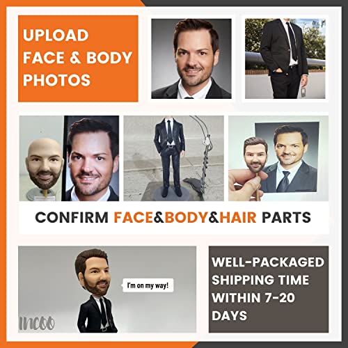 INCOOSTORE 6" Full Custom Bobblehead Figurine Personalized Gifts for Boy Friend Car Bobble Head Figure Handmade Gift for Bestfriend