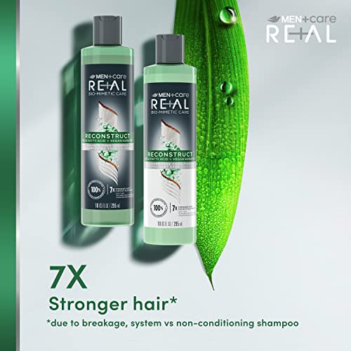 DOVE MEN + CARE Real Bio-Mimetic Care Conditioner For Damaged Hair Reconstruct Silicone-Free Conditioner With Coco Fatty Acid + Vegan Keratin 10oz