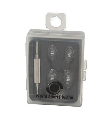 Eyeglass Repair Kit for Screw in Nosepads for Spectacle Frames Eyeglasses with Flat Head/Phillips Screwdriver 6 Screws & 2 Pairs of 2 Different Size Silicone Nose Pads Included