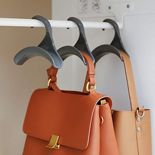 SHIMOYAMA Handbag Hook Hanger, Display Hook Hanger Closet Hooks Storage Organizer β Durable Plastic Hanger for Bags, Belts, Tie & Headbands (2 Piece Pack)