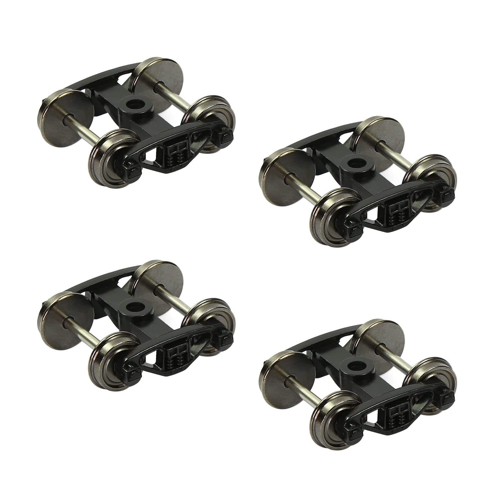 4pcs HO Scale 1:87 Model Trains Bogies with 33" DC Metal Wheels (Style B)