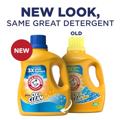 Arm & Hammer Plus OxiClean Clean Meadow, 77 Loads Liquid Laundry Detergent, 100.5 fl oz