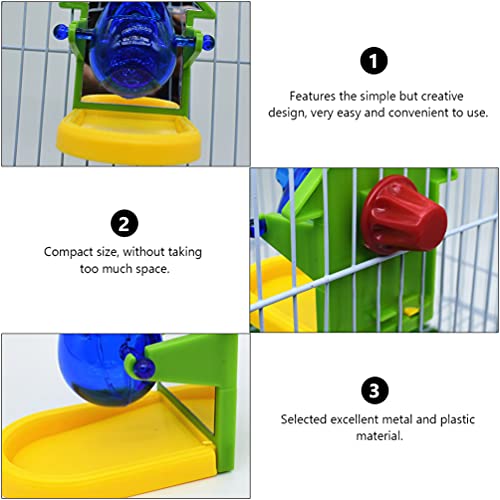balacoo Parrot Food Feeder Plastic Bird Food Dispenser Fixable Parrot Food Bowl Feeding Coop Cup Bird Intelligence Training Interactive Toy for Parakeet Conure Cockatiel Random Color