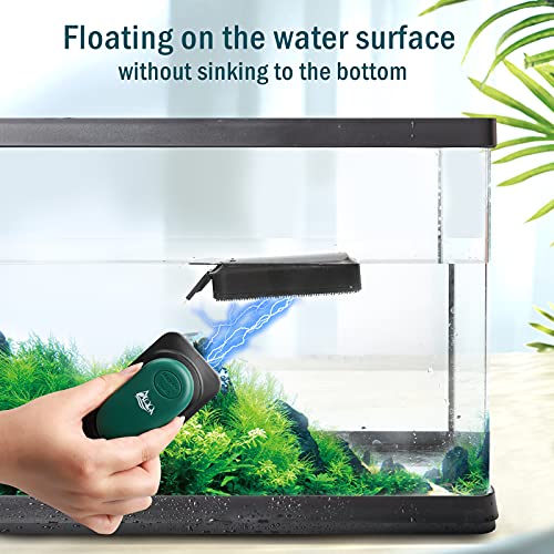 AQQA Magnetic Aquarium Cleaner Brush,Fish Tank Algae Cleaning Tool,Floating with Handle Scratch-Free,2 Detachable Scraper Suitable Glass and Acrylic Tank