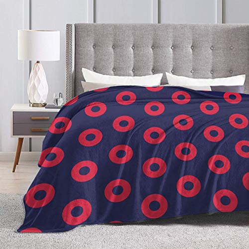 MSGUIDE Phish Red Donut Circles On Bluethrow Soft Flannel Fleece Throw Blanket,Lightweight Warm Microfiber Plush Couch Sofa Bed Blanket for Adults Kids(50"x40")