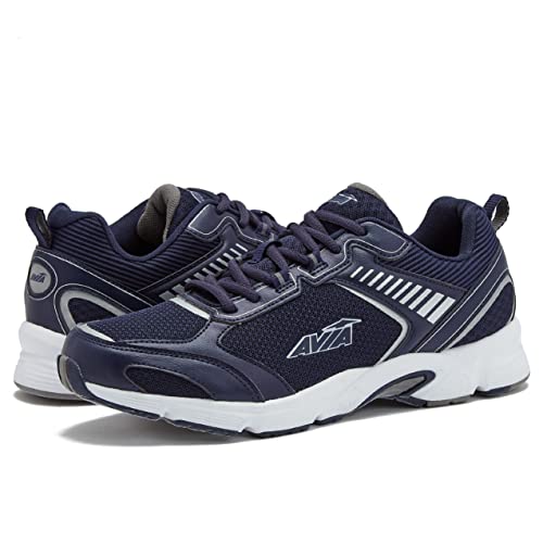Avia Forte 2.0 Men’s Running Shoes, Lightweight Trail or Running Athletic Sneakers for Men - Navy Blue/Dark Grey/Silver Grey, 10 Extra Wide