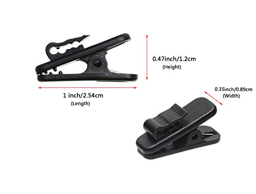 Mini Skater 1 Inch Length Small Earphone Wire Clip Headphone Mount Cable Clothing Clip Earbud Clip to Keep Earphone/Microphone Cord in Place for 1.5mm Wire Diameter Round Wire Earphone,6Pcs (Black)