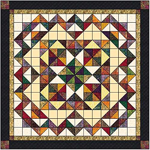 Material Maven Precut Quilt Kit Trade WindsBenartex Bali Batiks and tonals, Multi Color, 69inch x69inch