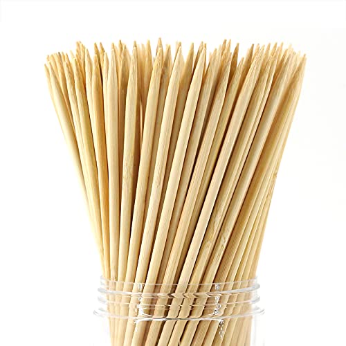 Natural Bamboo Skewers 16” (200 PCS) for BBQ,Appetiser,Fruit,Cocktail,Kabob,Chocolate Fountain,Grilling,Barbecue,Kitchen,Crafting and Party. Φ=4mm, More Size Choices /8"/10"/12"/14"/16"(16")
