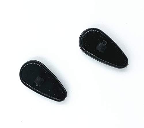 2 Pairs Black NicelyFit Screw-In Nose Pads w Air Cushion for Oakley Eye Glass Eyeglass Sunglass Frames 15mm x 7mm