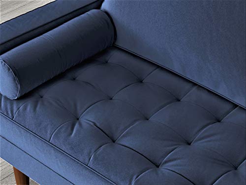 US Pride Furniture NS5455-L Caladeron Mid-Century Modern Loveseat in Soft Velvet, Space Blue