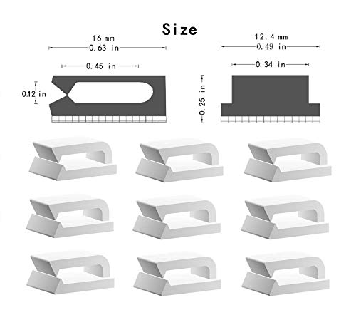 Flat Wire Clips Holder, Ethernet Cable Clips,Self Adhesive Wire Clips Management for Home and Office (100piece/White)