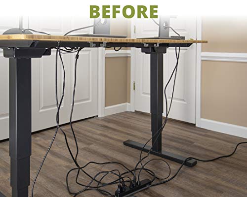 Uprite Ergo Mesh Cable Manager, Ergonomic Cord Organizer for Height Adjustable Desks (Black)