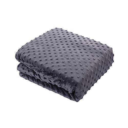 Removable Duvet Cover for Weighted Blanket - Grey - Super Soft Minky Dot Duvet Cover (60"x80")
