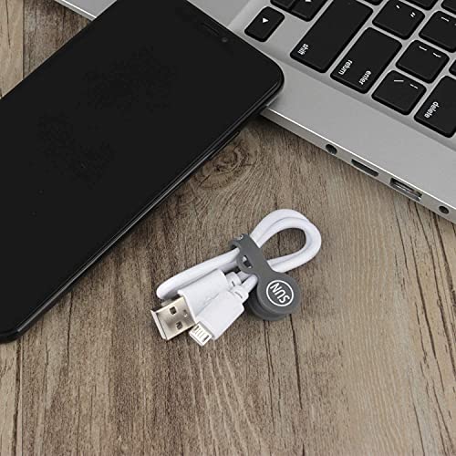SUNFICON 10 Pack Earbuds Cords Organizers Magnetic Cable Clips Organizers Bookmark Clips Whiteboard Noticeboard Fridge Magnets USB Cable Manager Keeper for Home Kitchen Office School,Gray White Black