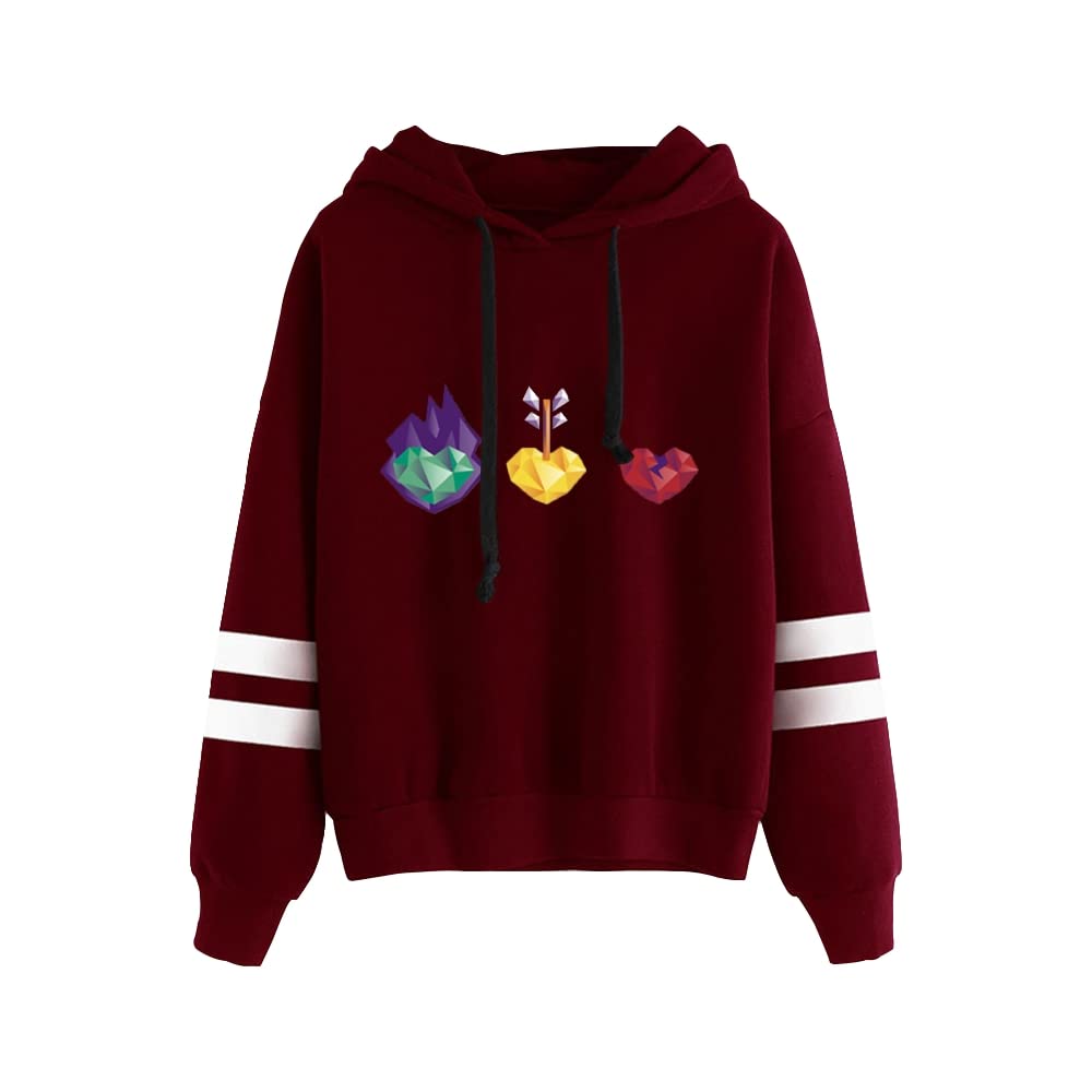Grian 3 Lives Hoodie Dream Team SMP Merch Unisex Long Sleeve Sweatshirt Casual Pullover Clothes (Red,M)