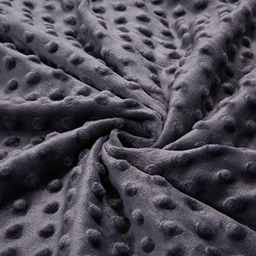 Removable Duvet Cover for Weighted Blanket - Grey - Super Soft Minky Dot Duvet Cover (60"x80")