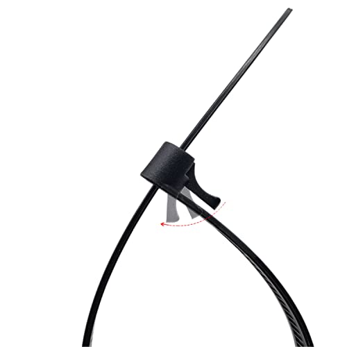 TUKKIVA Black Resuable Zip Ties Heavy Duty 8 Inch 50 Lbs Tensile Strength Releasable Cable Wire Ties 100 Pack