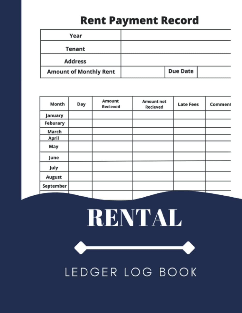 Rental Ledger Log Book: Property Management Rental Books for Landlords and Managers with Tenant Records, Rent Payment, Maintenance, and Renovation Log