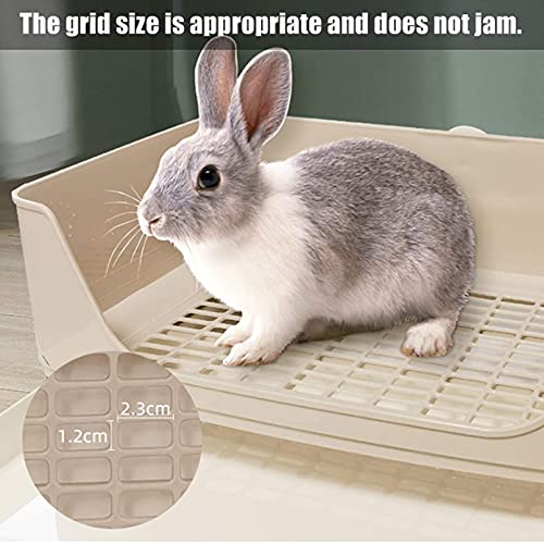 Hamiledyi Large Rabbit Litter Box Trainer, Bunny Potty Corner Toilet with Drawer Bigger Pet Pan for Adult Guinea Pigs, Ferret, Chinchilla, Galesaur, Small Animals