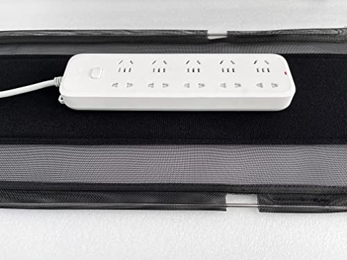 VWINDESK Under Desk 23.5 Inch Mesh Fabric Cable Management Tray, Power Cable Holder, Cord Organizer, Make Wire Tidy for Height Adjustable Desk, Black