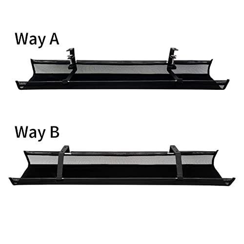 VWINDESK Under Desk 23.5 Inch Mesh Fabric Cable Management Tray, Power Cable Holder, Cord Organizer, Make Wire Tidy for Height Adjustable Desk, Black
