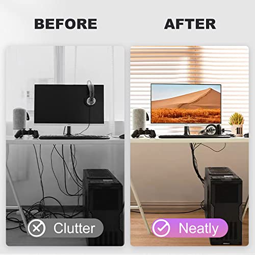 188 PCS Cable Management Kit with Cable Sleeves,Cable Holders,Zip Tie Mounts,Self Adhesive Rolls,Fastening Tapes and Cable Ties,Cord Management for Organizing Desk,TV,Car and Office