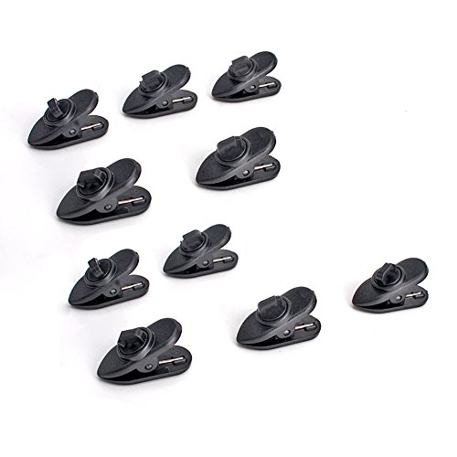 Cable fix Black Single Mount Tie-Clips Lapel Lavalier Microphone Headworn Clips for holding lapel mic WL93 and SM93 microphones, fit for wire/wireless earbuds- Set of 20