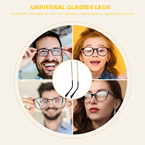 ULTECHNOVO Eyeglass Temple Arms Glasses Repair Kit 1 Pair Metal Glasses Temple Sunglasses Arm Eyewear Frame Temple Replacement Eyeglass Nose Pads Eyeglasses Replacement Arms