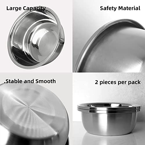 Stainless Steel Large Dog Bowl, 176oz High Capacity Dog Food Bowls for Large Dogs (2 Pack) (176oz(2pc), Primary Colors)