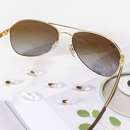 Auzky 5 Pairs Replacement Nose Pads for RayBan RB3549, RB4071, RB6336, RB7140, RB8415 and More Plug in Eyeglasses, Sunglasses Models - Gold